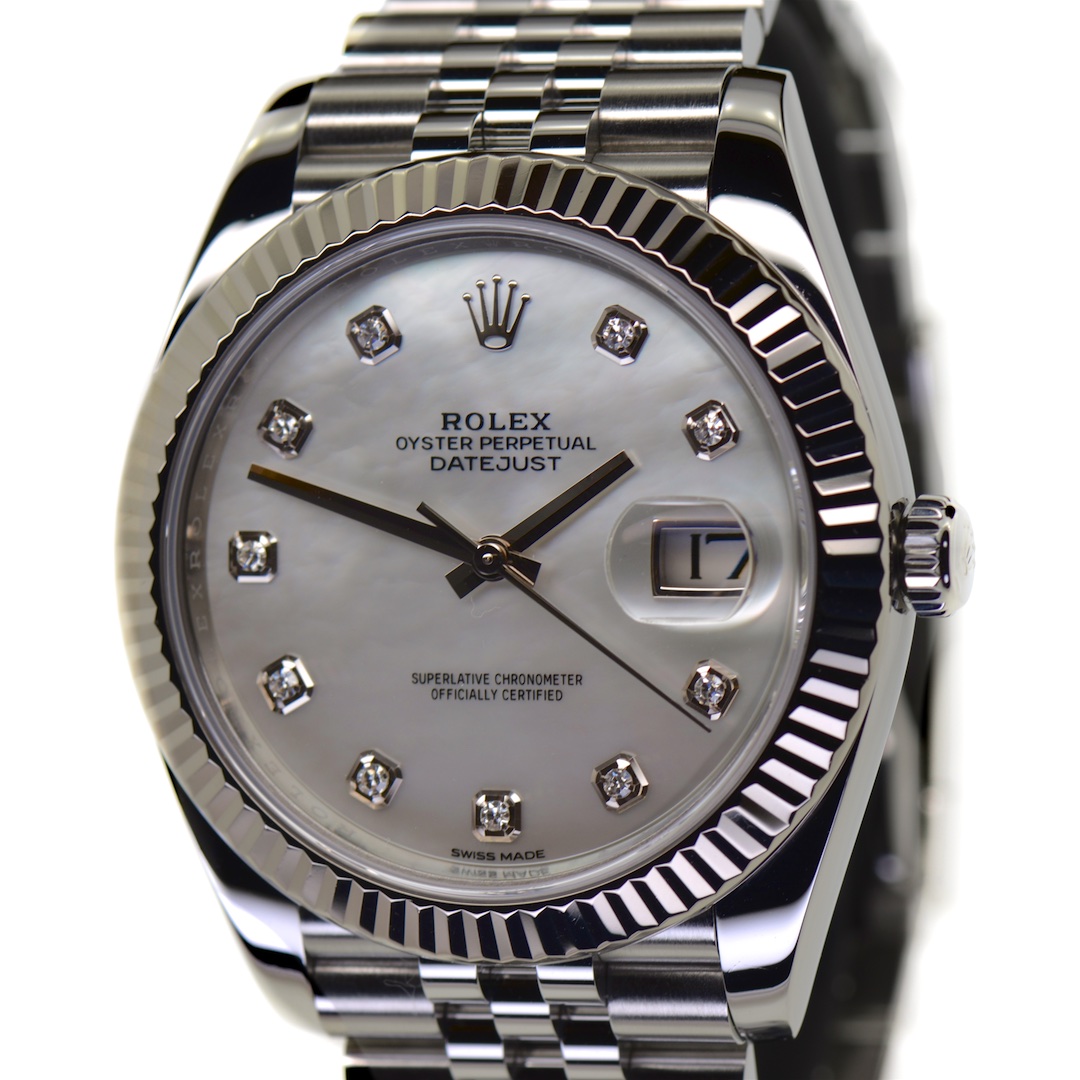 Rolex: Rolex Datejust Mother Of Pearl Diamond Dial 41mm Reference 126334